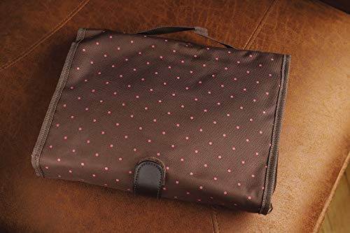 Proverbs 3:5 Tri-fold Bible Cover for Women, Bible Study Organizer, Velcro Closure, Nylon, Pink/Brown, Large