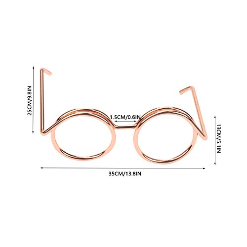 10pcs Metal Paper Clip Funny Eyeglass Frames Rose Golden Document Paper Clips for School Office Bookmark Organizing Stationery Supplies