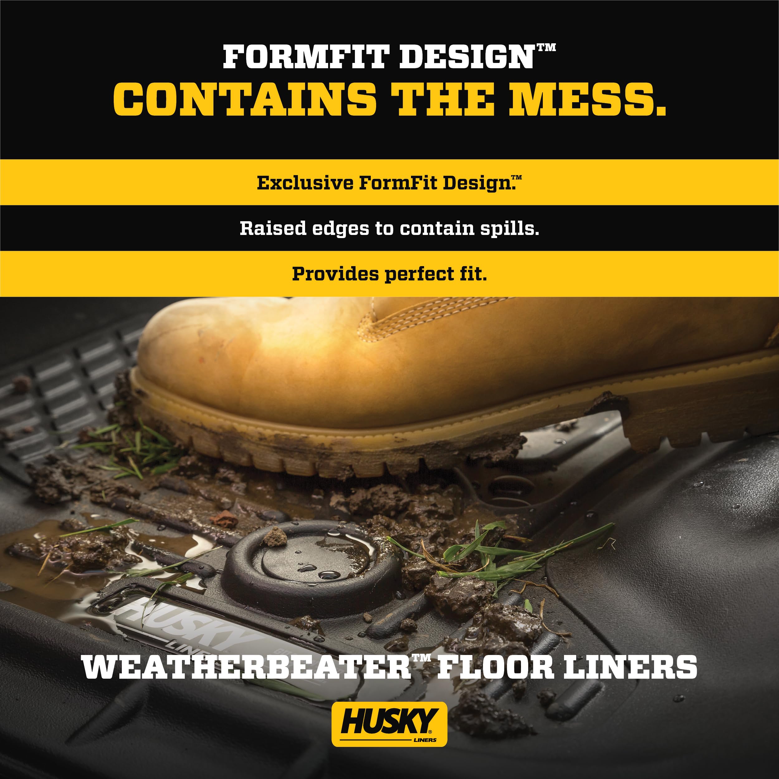 Husky Liners | Weatherbeater | Fits 2011 - 2020 Toyota Sienna | Second Row Liner, Grey | 19842