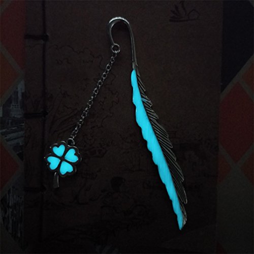 Metal Bookmarks with Chain,Unique Glow in The Dark Bookmark,Inspirational Book Markers for Book Lovers Delicate Gifts