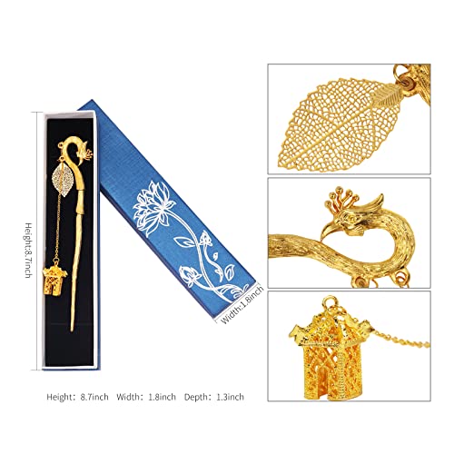 Rubyurphy Exquisite Gift Bookmarks, Metal Phoenix Bookmark, Gifts for Women, Kids, Bookworm and Book Lovers,Bringing You The Perfect Reading Experience(Gold)