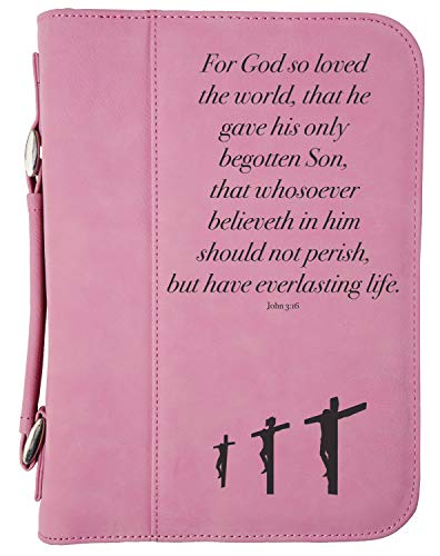 John 3:16 Engraved Pink Bible Cover | 7 1/2" x 10 3/4"