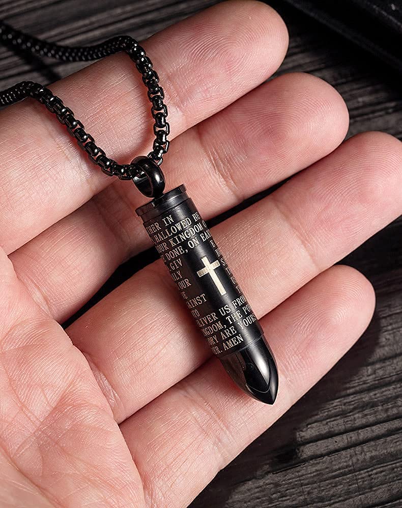 VIUJUH Urn Necklace, Cremation Urn Necklace for Ashes, Celtic Keepsake Memorial Pendant Waterproof Jewelry, Stainless Steel Locket (Silver-Spanish version)