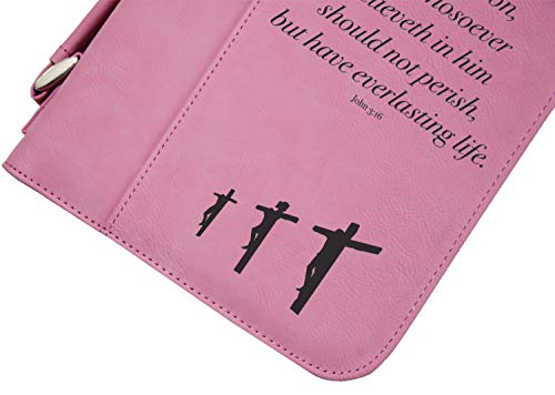 John 3:16 Engraved Pink Bible Cover | 7 1/2" x 10 3/4"