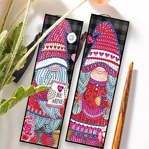 sikiwind Diamond Painting Bookmark, 5D DIY Tassel Bookmark Mosaic Embroidery Craft Bookmark Special Shaped Diamond Painting Creative Leather Bookmarks with Tassel