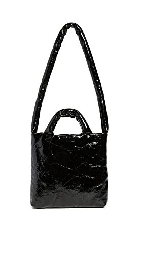 KASSL Women's Bag Pillow Small Leather Lacquer, Black, One Size