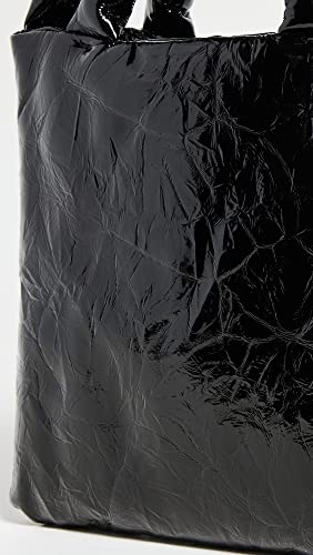 KASSL Women's Bag Pillow Small Leather Lacquer, Black, One Size