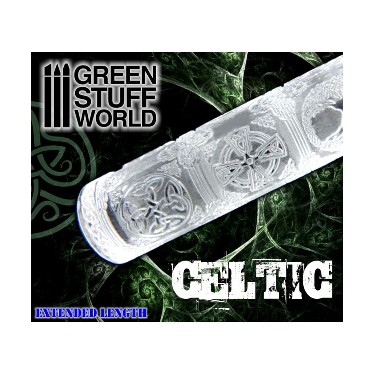 Green staff World Rolling pin Celtic Motifs Miniature Tools GSW-51