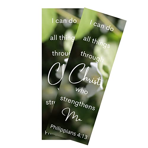 I Can Do All Things Through Christ Who Strengthens Me Bible Verse Philippians 4 13 Bookmark Religious Christian Bookmarks Made in USA for Church Groups Bulk Pack of 100