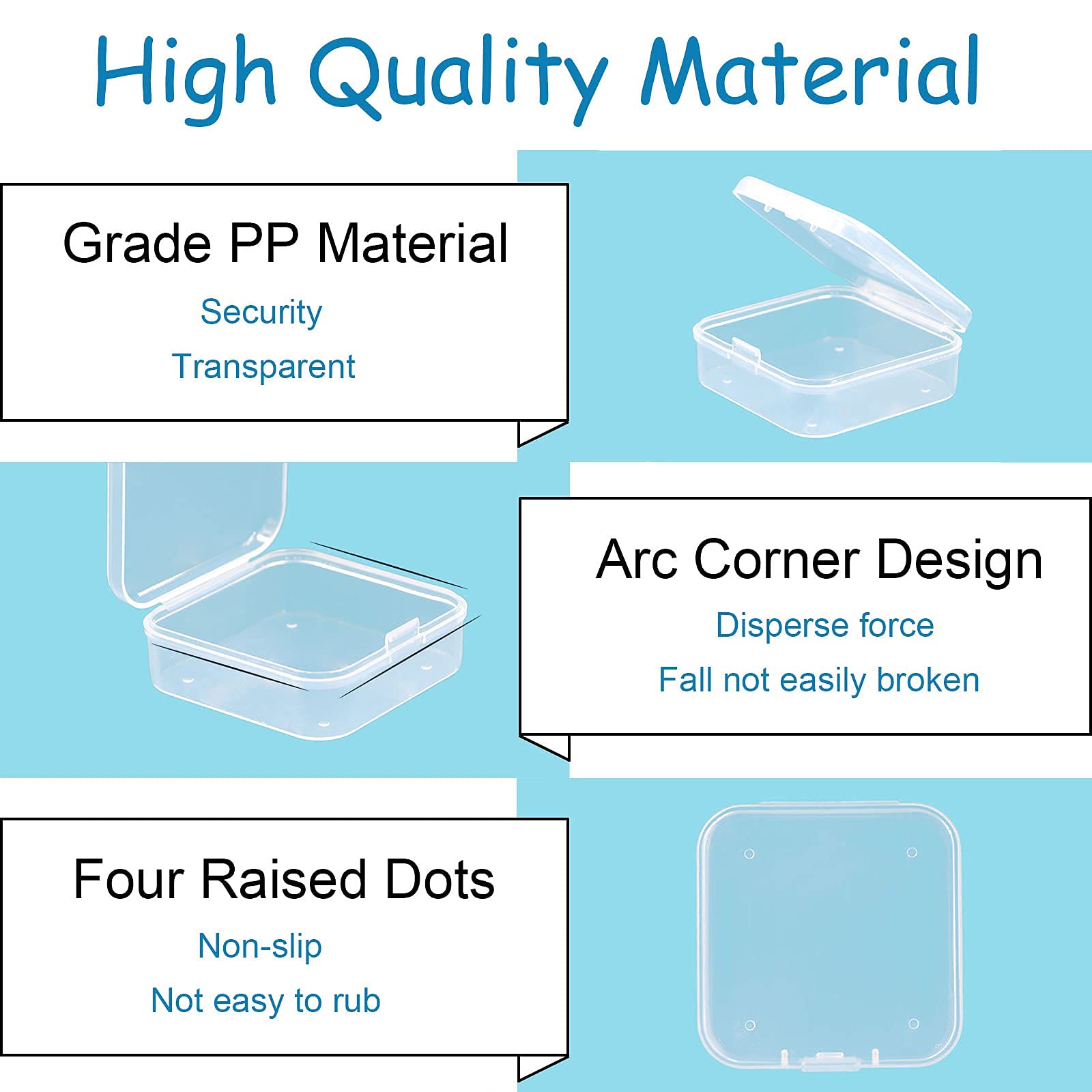 V-TOP 24 Pack Small Clear Plastic Storage Containers with Hinged Lids for Organizing, Mini Beads Storage Containers Box for Jewelry, Hardware, Game Pieces, Crafts,Tiny Beads and More Small Items
