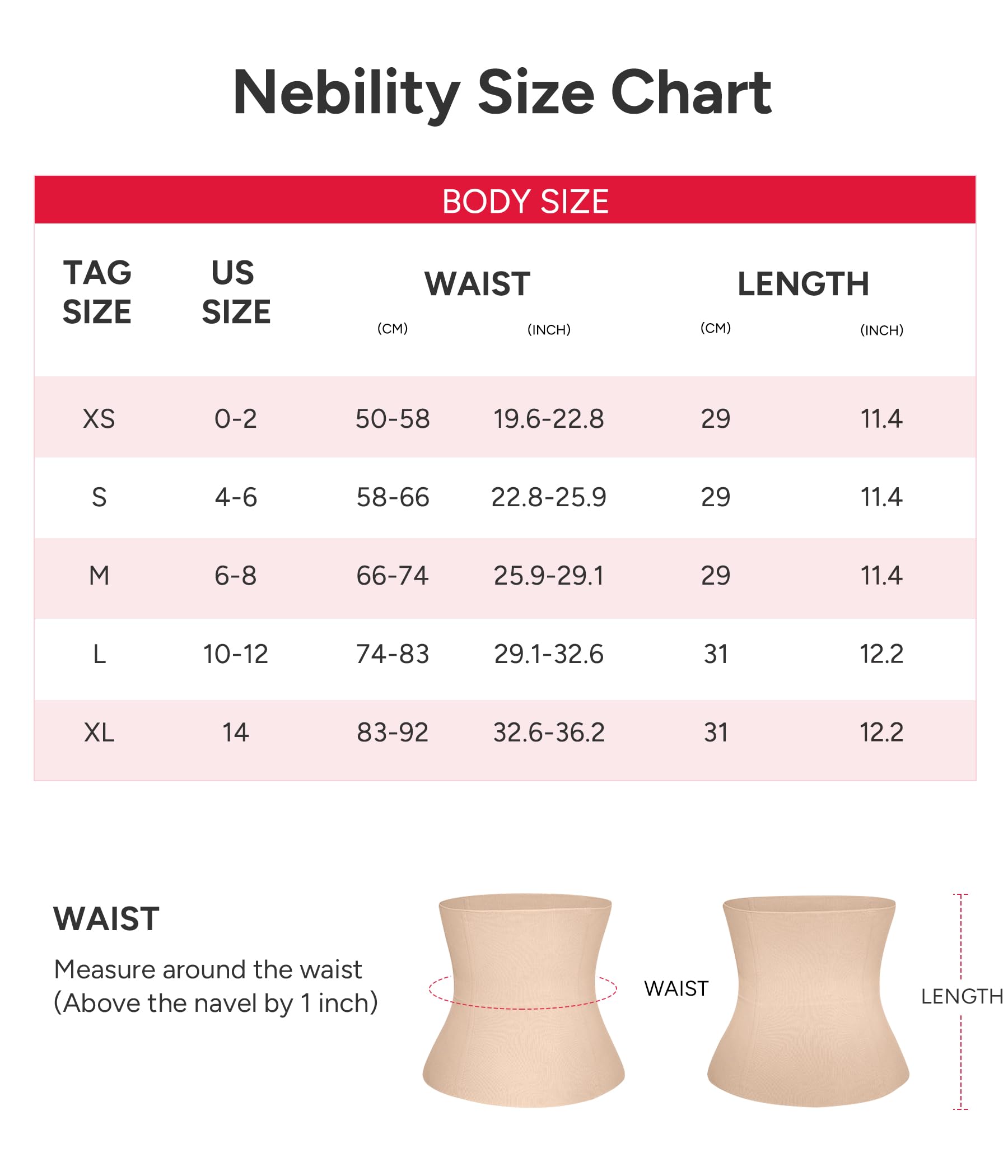 Nebility Womens' Waist Trainer Tummy Control Waist Cincher Slim Body Shaper (Beige Without Hook, S)
