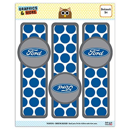 Ford Motor Company Blue Oval Logo Set of 3 Glossy Laminated Bookmarks