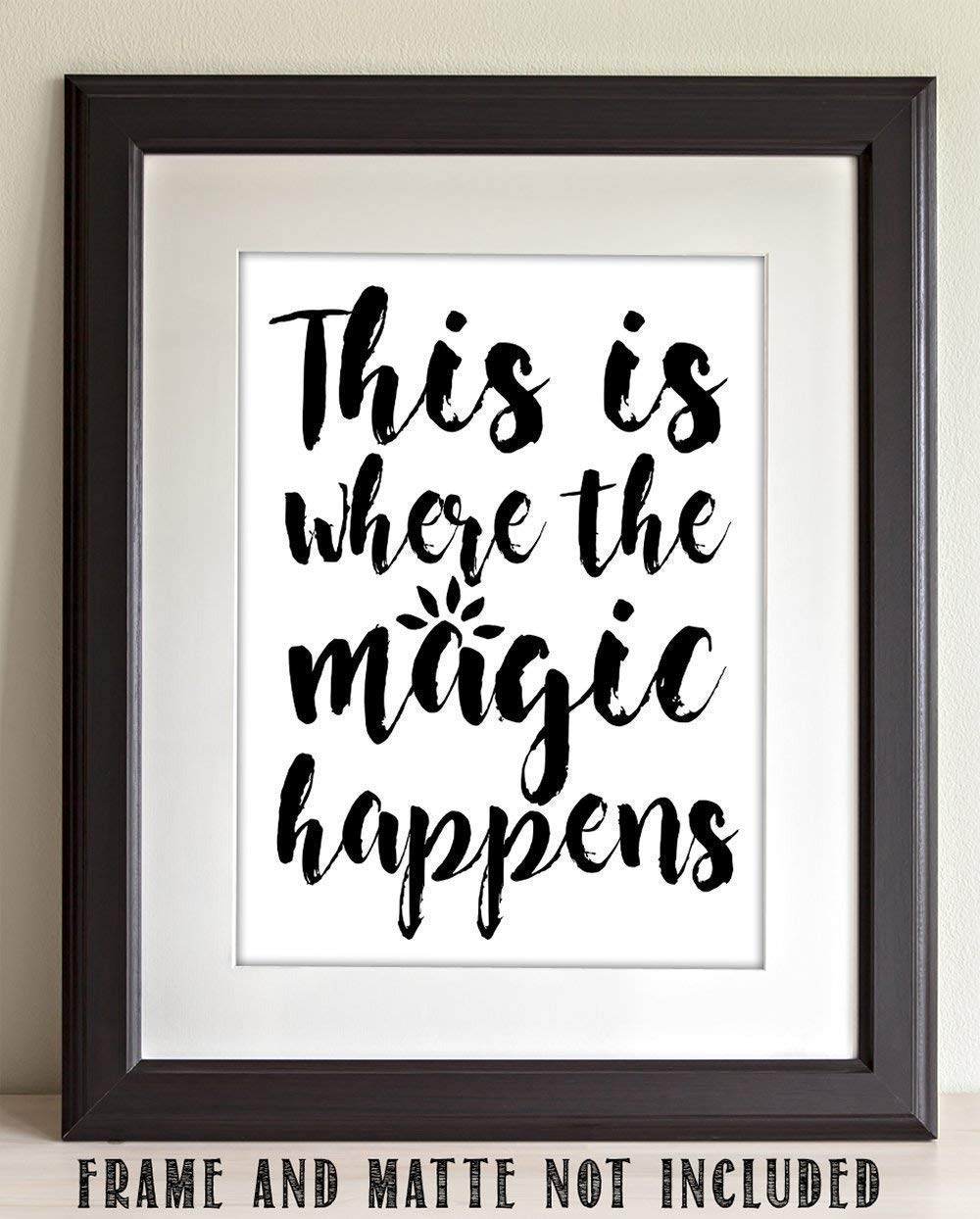 This is Where The Magic Happens - 11x14 Unframed Typography Art Print Poster - Great Bedroom Decor Under $15