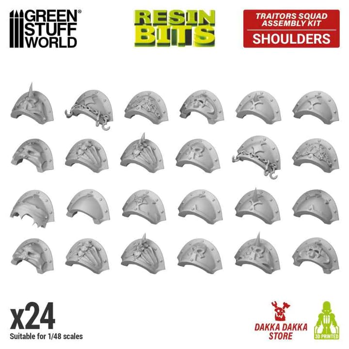 Green Stuff World for Models & Miniatures DakkaDakka Traitors Custom Wargaming Resin Bits (Chaos Shoulder Pads x24#12407)
