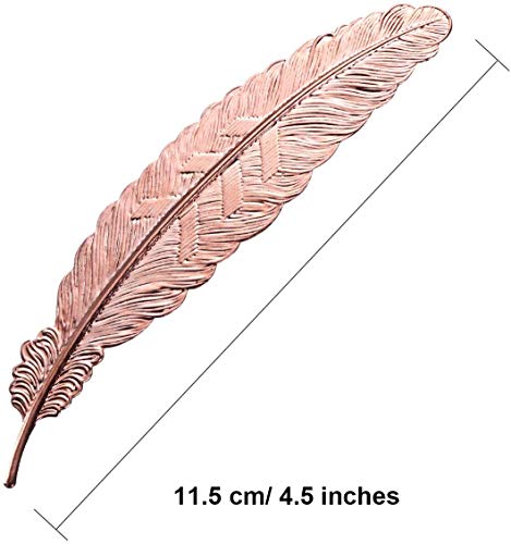 7 Pieces Metal Feather Bookmarks Assorted Metal Bookmark Feather Shape Book Marker for Adults and Kids (1 Set)