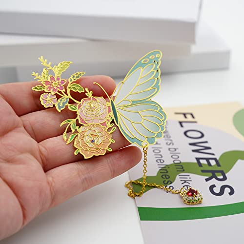 KIZOSA Two Beautiful Metal Butterfly Bookmark Bundle