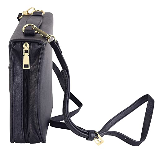 White Dove Designs Bible Cover-Rejoice Always w/Detachable Shoulder Strap-X Large-Black