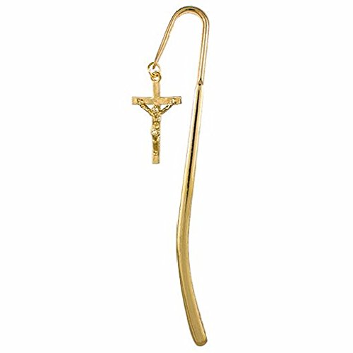 2 Crucifix on Crook Staff Bookmarks Gold (Set of 2)