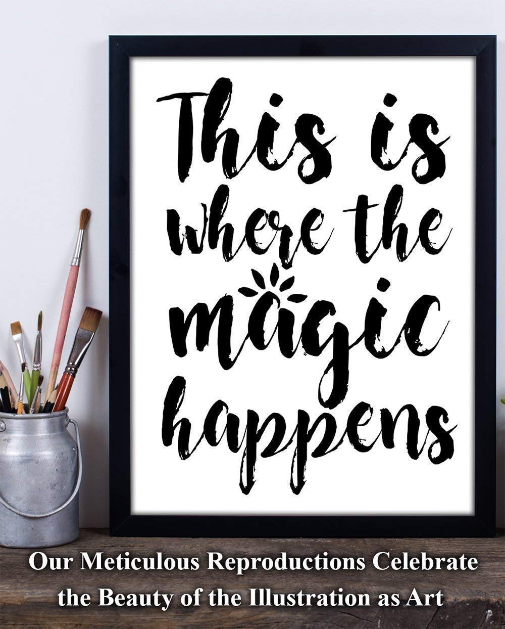 This is Where The Magic Happens - 11x14 Unframed Typography Art Print Poster - Great Bedroom Decor Under $15