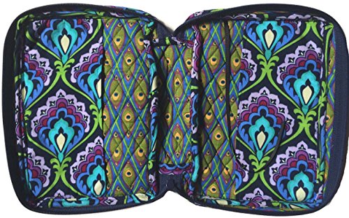 DIWI Quilted Bible Cover Large Sizes 10 X 7 X 2.75 Inches Good Book Case (L, C1 Blue Peacock)