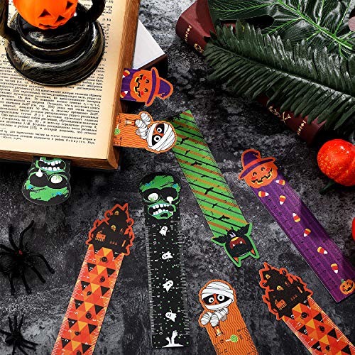 45 Pieces Halloween Bookmark Rulers, Ruler Markers with Halloween Themed Prints for Classroom Rewards and Trick or Treat Prizes Halloween Party Decorations (5 Designs)