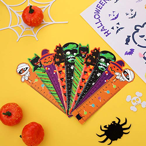 45 Pieces Halloween Bookmark Rulers, Ruler Markers with Halloween Themed Prints for Classroom Rewards and Trick or Treat Prizes Halloween Party Decorations (5 Designs)