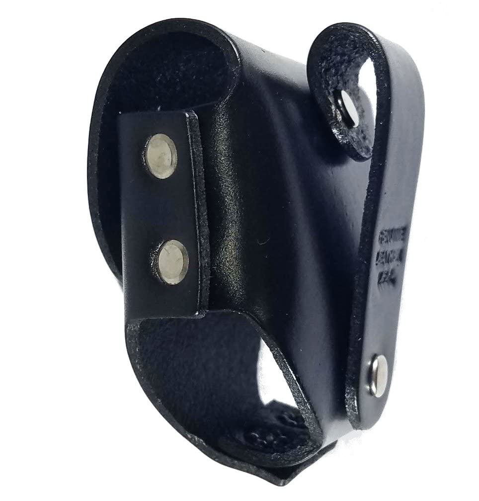Proud to be American Concho Mounted on Genuine Black Leather Snuff Can Holder with Snap Closure