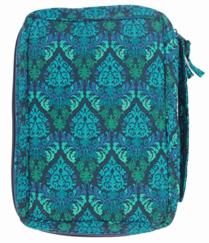 DIWI Quilted Bible Cover Medium Sizes 8.75 X 6.25 X 2.5 Inches Good Book Case (M, C1 Green Fence)