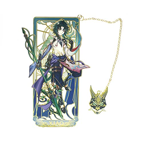Genshin Impact Bookmark Venti / Tartaglia / Xiao Cartoon Figures Printed Bookmarks Mini Cards (Xiao)