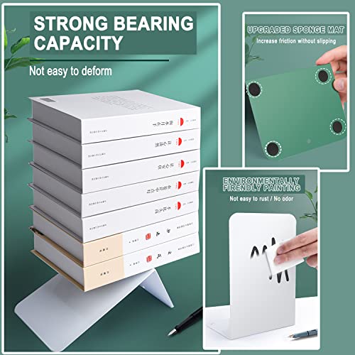 Book Ends, Bookends for Shelves, Non Skid Book Stoppers,Heavy Duty Metal Book Stopper for Books/CDs, Decorative Book Shelf for Home, (2 Pairs)