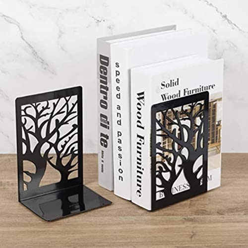 Book Ends, Bookends for Shelves, Non Skid Book Stoppers,Heavy Duty Metal Book Stopper for Books/CDs, Decorative Book Shelf for Home, (2 Pairs)