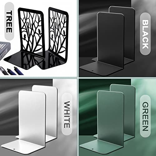 Book Ends, Bookends for Shelves, Non Skid Book Stoppers,Heavy Duty Metal Book Stopper for Books/CDs, Decorative Book Shelf for Home, (2 Pairs)