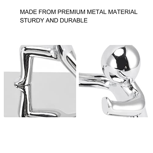 Agatige Metal Bookends, Book Stoppers Fung Fu Man Heavy Duty Stainless Steel Man Bookends Nonskid Bookends Art Bookend