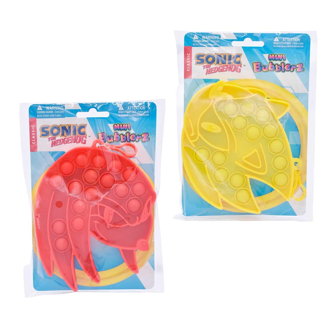 Sonic The Hedgehog Mini Bubblerz Fidget Bubble Popper Backpack Hanger (Tails, Knuckles, Amy Rose)