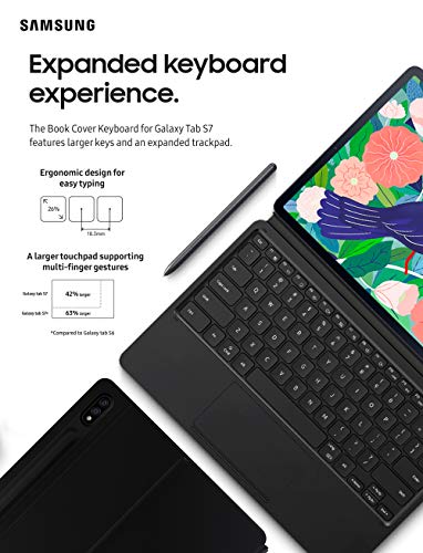 Samsung Galaxy Tab S7 and S7 5G Book Cover Keyboard, EF-DT870UBEGUJ, Black