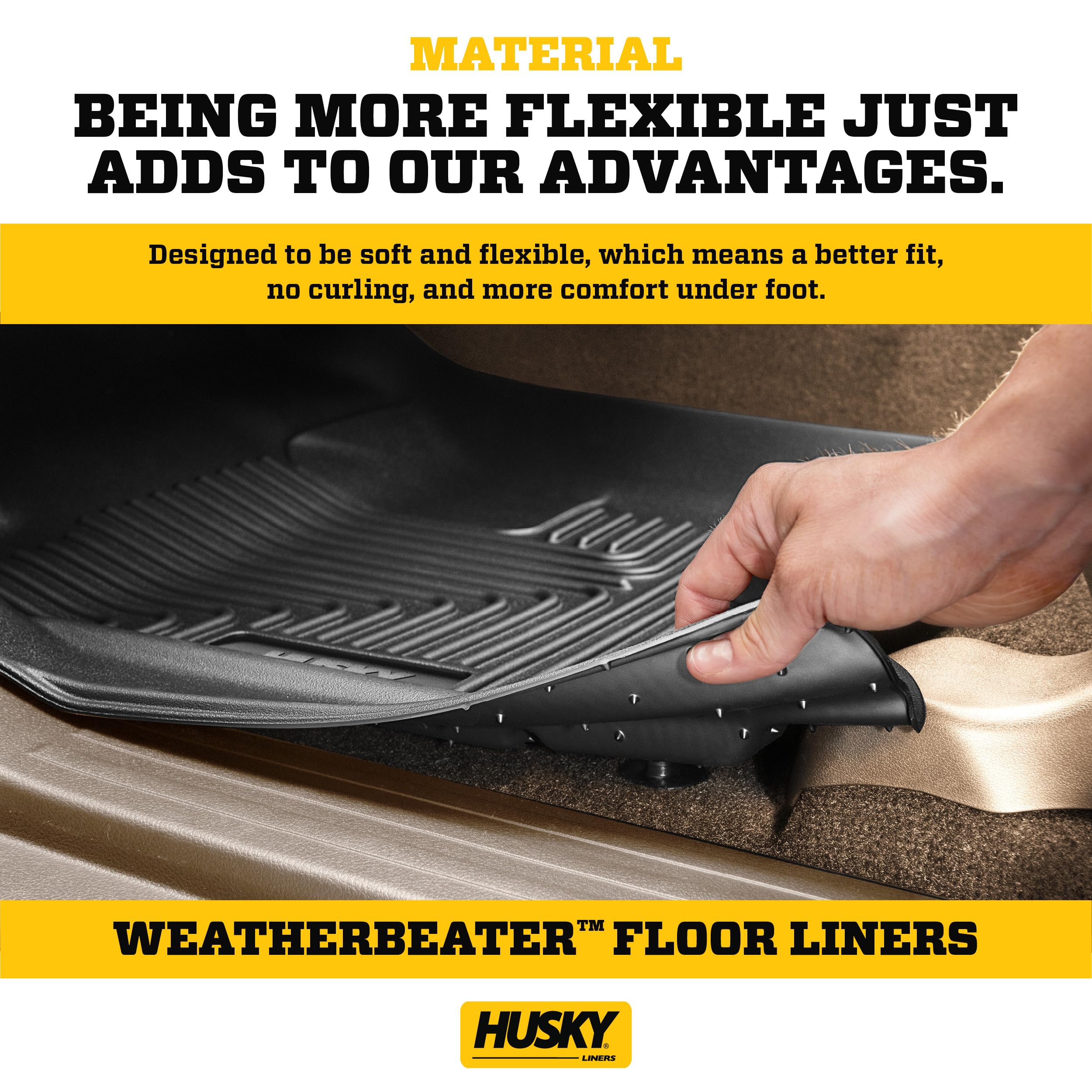 Husky Liners | Weatherbeater | Fits 2011 - 2020 Toyota Sienna | Second Row Liner, Black | 19841