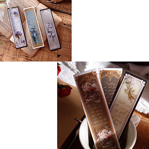 Retro Flower Letters Themed Collection Paper Bookmarks for Books Stationery Creative Book Page Marker Stationery Supplies 30Pieces