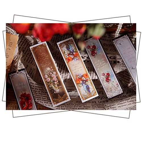 Retro Flower Letters Themed Collection Paper Bookmarks for Books Stationery Creative Book Page Marker Stationery Supplies 30Pieces