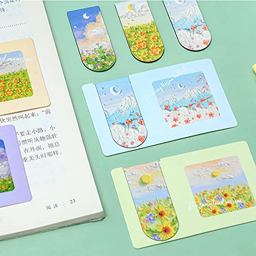 1PC Magnetic Bookmarks for Books, 2 Sides Printed Magnet Page Markers Magnetic Page Clips Small Bookmark for Book Lovers Tudents, Teachers(A)