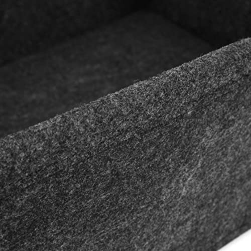 Muellery Storage Basket Decorative Wooden Fabric Tray Storage 15.6x10.2in(37x26cm) Black TPAF119851