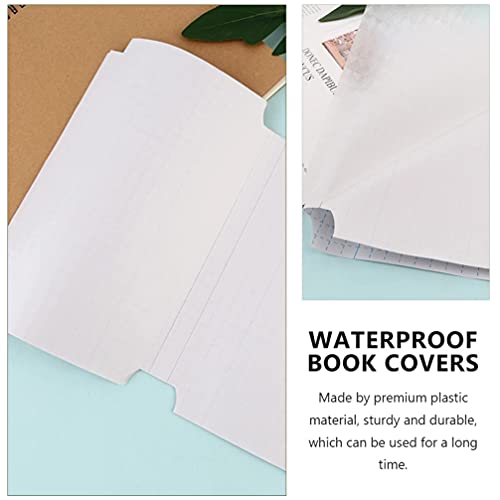 Cabilock 20Pcs Book Cover Plastic Clear Textbook Wrap Protector Self Adhesive Bookcover Adhesive Liner to Cover Books Textbook Wraps Waterproof Book Cove Protector for