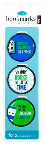 Just Clip it! Quote Bookmarks - (Set of 3 clip over the page markers) - I LIKE BIG Books, BIbliophile, GO AWAY, I'm reading.Funny Bookmark Set of all ages. Adults Men Women Teens & Kids