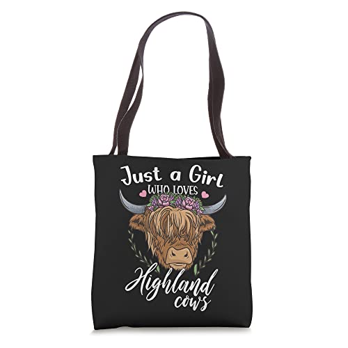 Just A Girl Who Loves Highland Cows Scottish Western Country Tote Bag