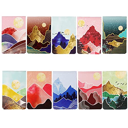 10 Pack Magnetic Colorful Natural Bookmarks for Book Lovers, Assorted Landscape Page Markers for Women, Men, Students in Home, School and Office