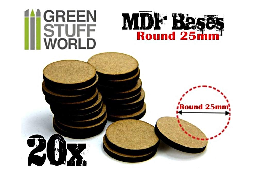 Green Stuff World for Models and Miniatures - MDF Bases Round 25mm 9134