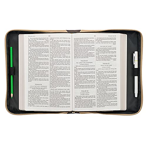 Christian Art Gifts Men's Classic Bible Cover for I Know The Plans Jeremiah 29:11, Brown Faux Leather, Large