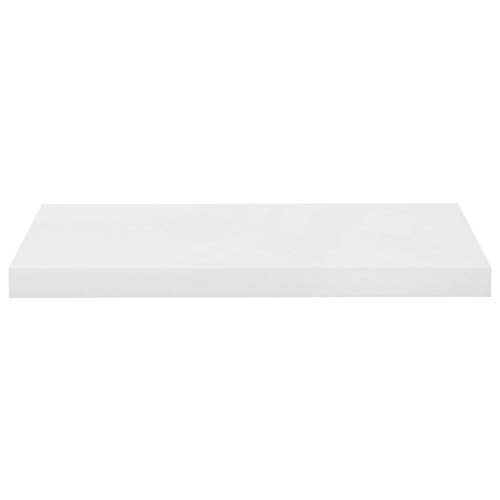 NusGear Floating Wall Shelf High Gloss White 23.6"x9.3"x1.5" MDF