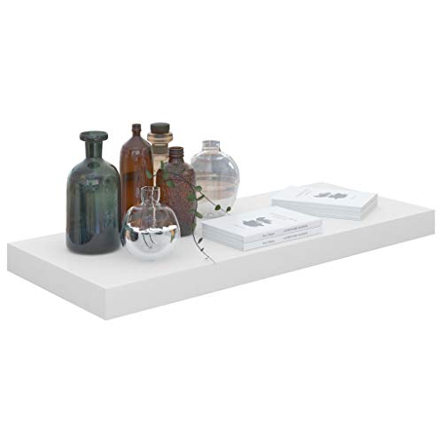 NusGear Floating Wall Shelf High Gloss White 23.6"x9.3"x1.5" MDF