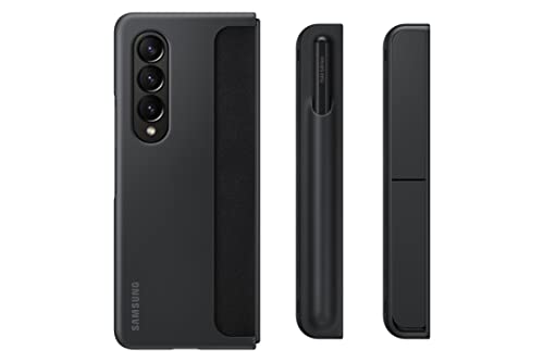 SAMSUNG Galaxy Z Fold4 Standing Cover with S Pen and S Pen Holder, Protective Phone Case with Kickstand for Hands Free Viewing, US Version, Black
