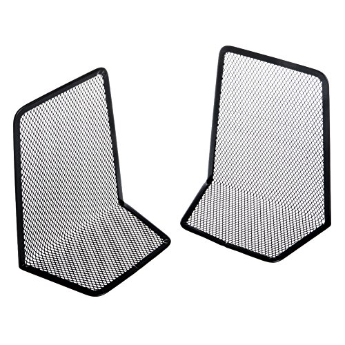 luosh 1 Pair Mesh Bookends Metal Desk Bookends Desk Organizer Desktop Office Home Book Support for Shelves